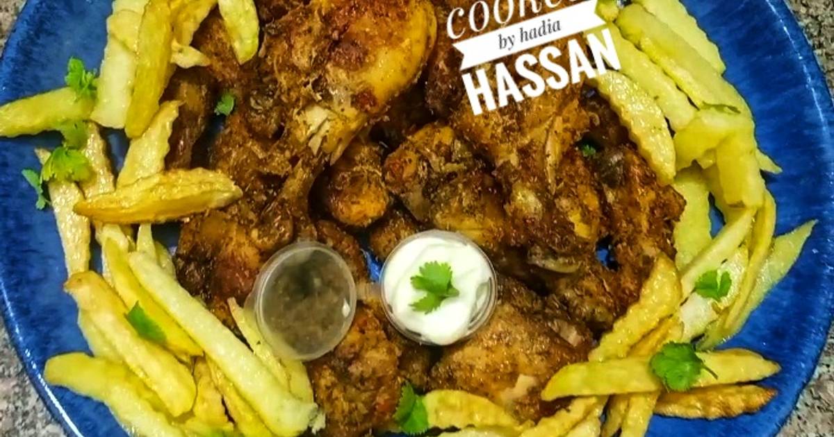 Steam chicken 🐔 broast Recipe by Hadia Hassan 😍 - Cookpad