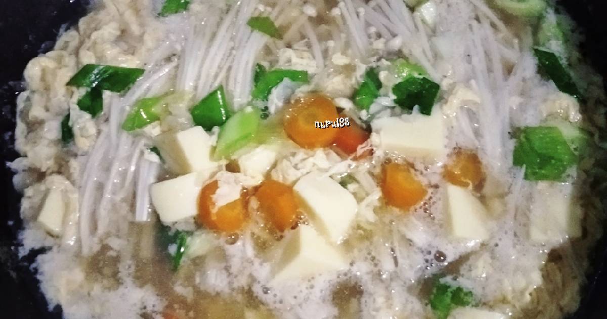 6 resep sup tahu telur enoki enak dan mudah - Cookpad
