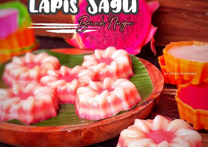 Resep Lapis Sagu Buah Naga 예르다 oleh Yerda Fahrana 예르다 파흐라나 - Cookpad