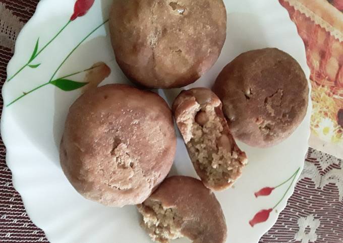 Peanuts Filled wheat flour batti Recipe by Mrk Kalra - Cookpad