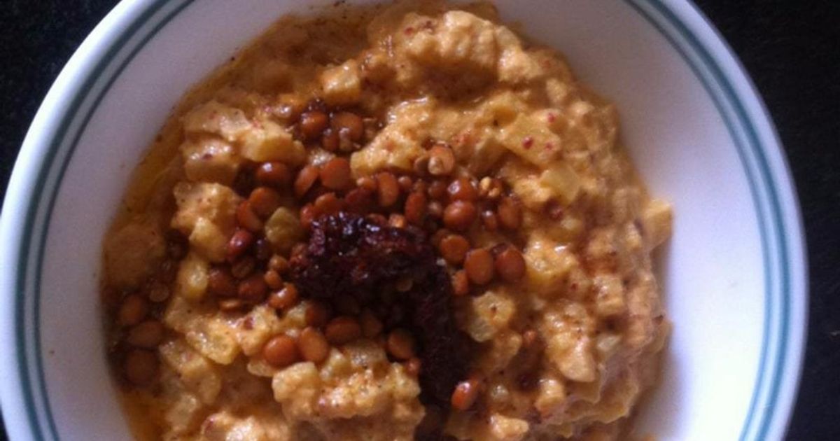 Andhra Style Banana Stem Curry With Mustard And Sesame Seeds Gravy ...