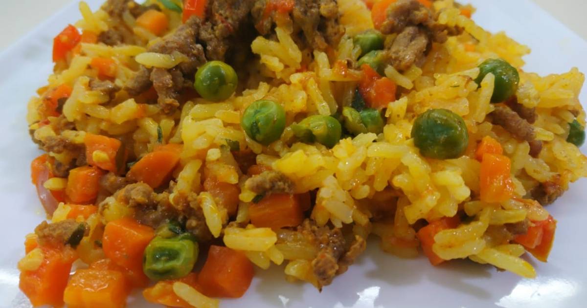 Arroz con azafrán y carne molida - 59 recetas caseras- Cookpad