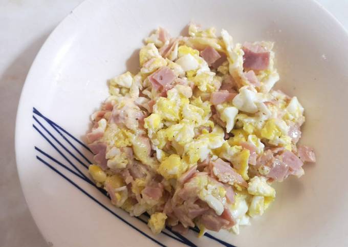 Huevos Revueltos Con Jamón Y Queso Receta De Gustoporcomer Cookpad