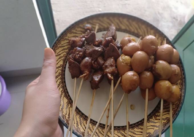 Resep Sate bacem telur puyuh dan rempelo ati oleh Aulia Hananti Putri ...