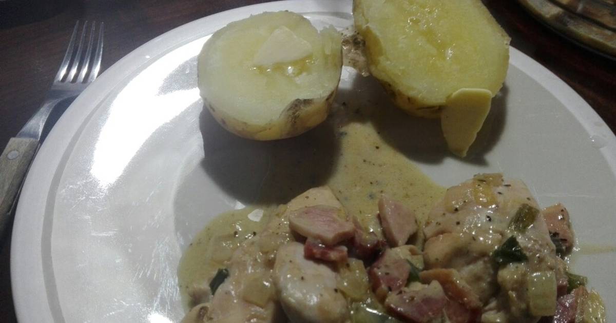 Pollo al vino blanco y panceta Receta de Juan S. Valiente- Cookpad