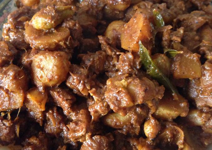 Beef & Koorka (Chinese Potatoes) Recipe by Anju Kuriakose - Cookpad