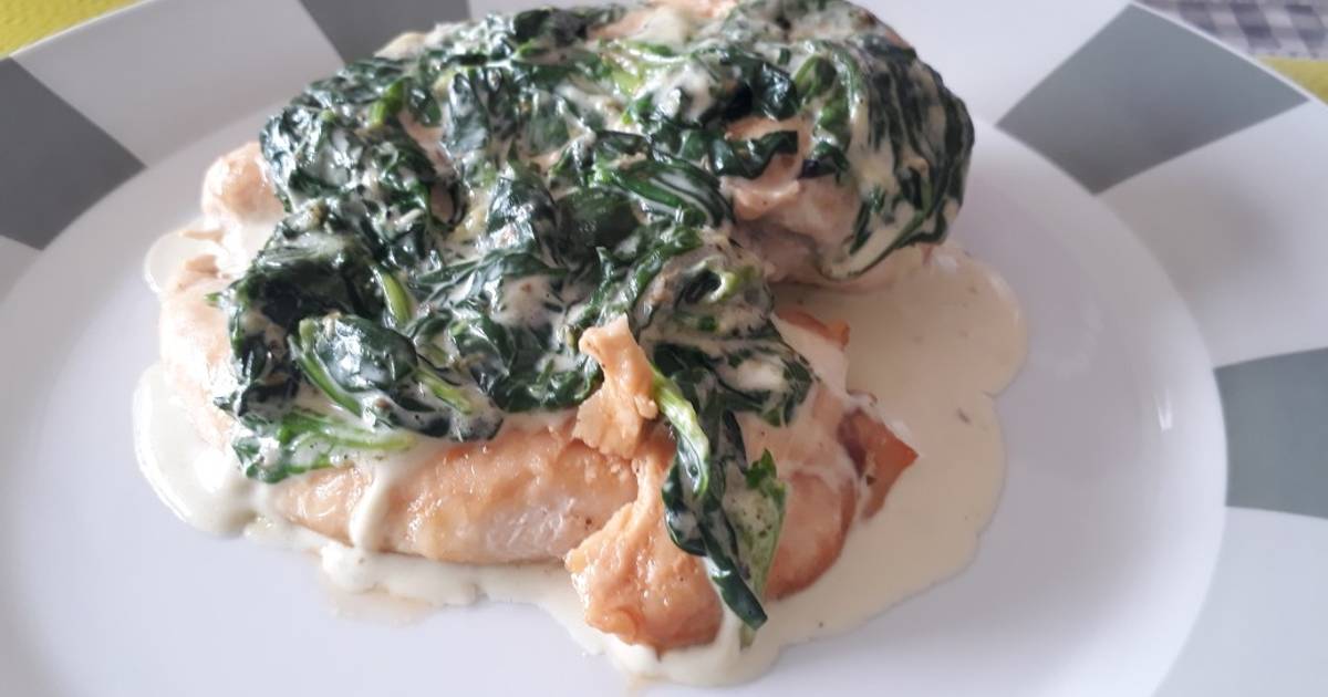 Pollo con crema y espinaca - 441 recetas caseras- Cookpad