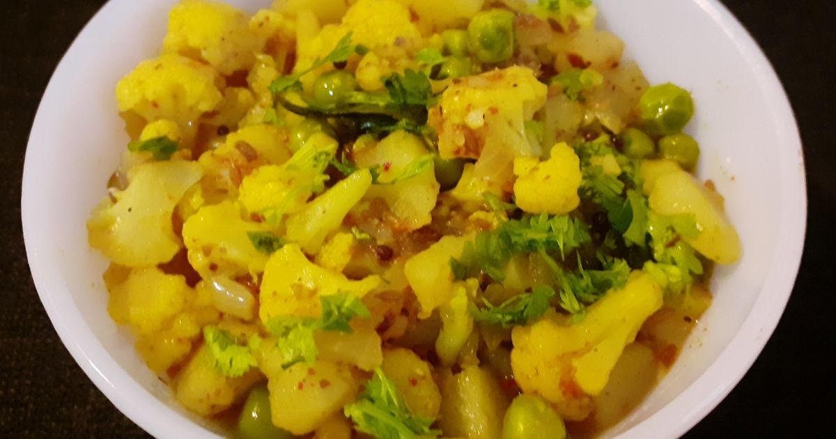 Cauliflower Peas Potato Subzi Recipe by Jasmin Motta _ #BeingMotta ...