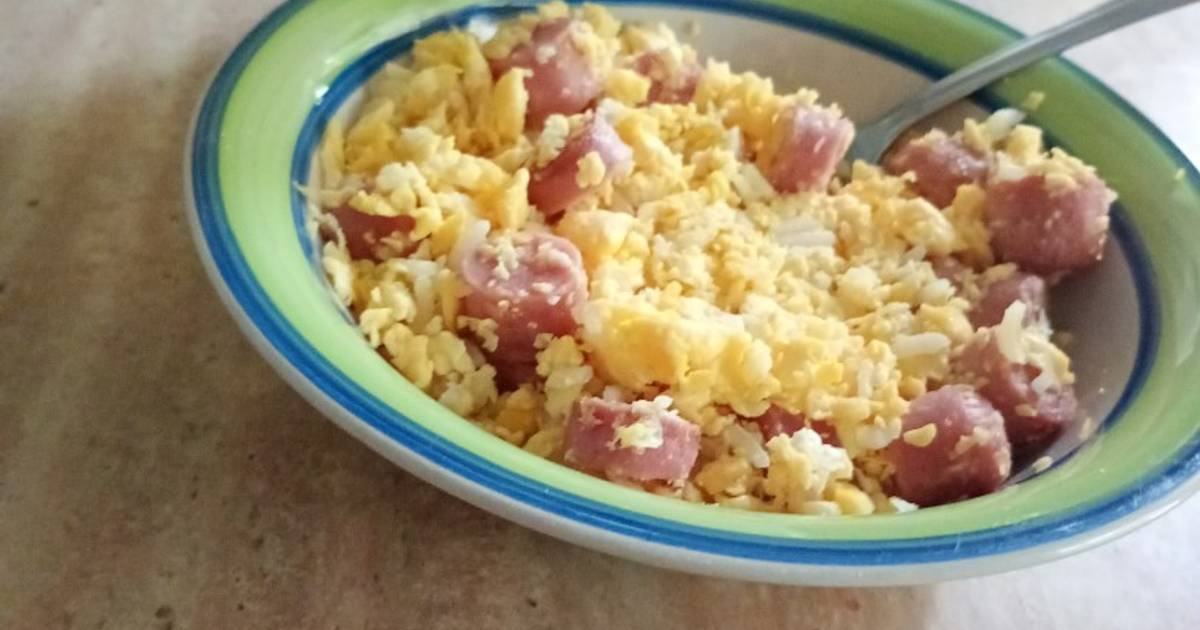 Huevo con salchicha y jamón Receta de Eric Uriel Díaz Pineda- Cookpad
