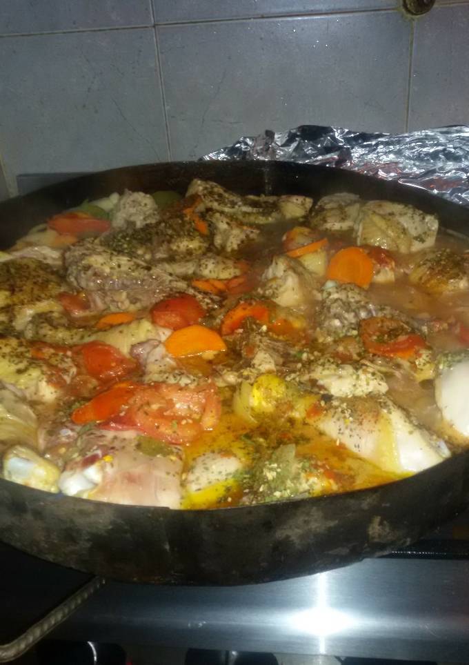 Pollo al disco Receta de Maribel Rojas- Cookpad