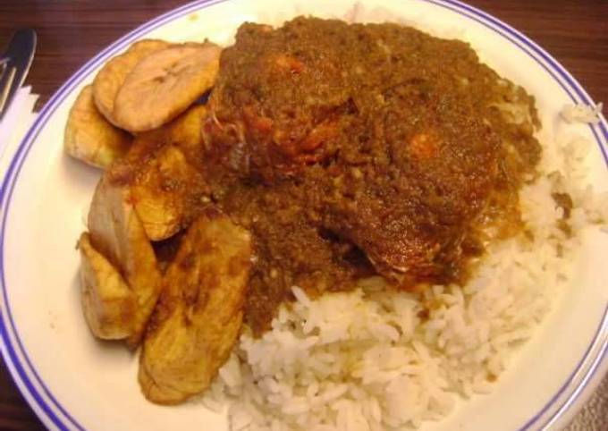 Peppered Stew with White Rice & Fried Plantain Recipe by Amaka Udekwe ...