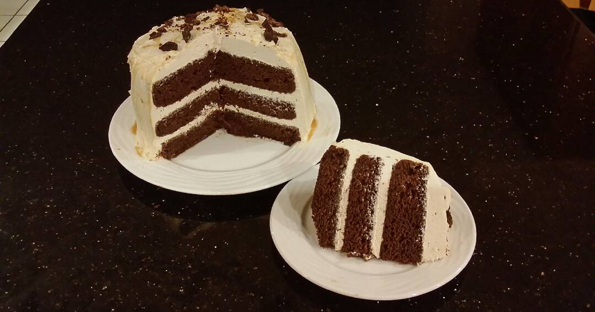 Chocolate Layer Cake With Whipped Salted Caramel Cream Filling And ...