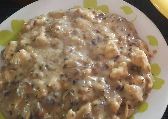 Pollo trozado con salsa blanca light Receta de Betsabé Ge- Cookpad