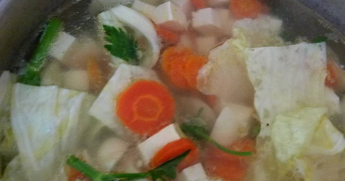 Resep Sayur soup tahu sutra oleh Maulina salsabila - Cookpad