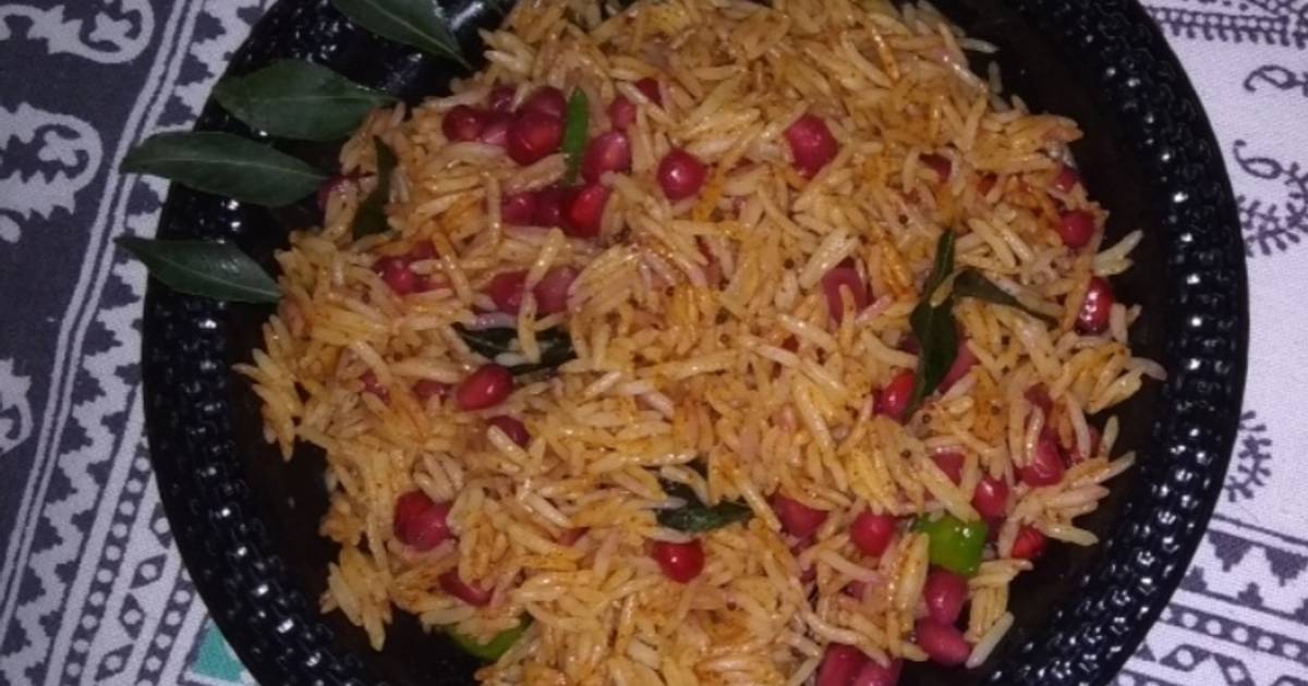 Sweet and spicy pomegranate rice Recipe by SanJeeda Rehan Khan - Cookpad