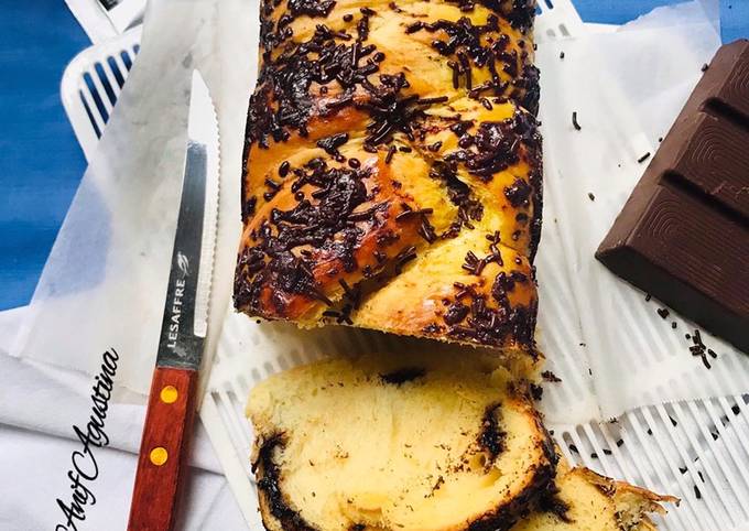 Resep Roti Kepang Double Choc oleh anif agustina - Cookpad