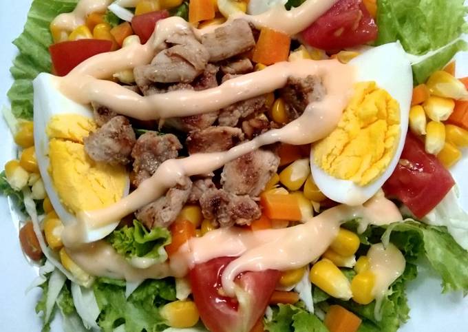 Resep Salad Sayur dan Ayam Panggang Teflon oleh Feni Tri Angraini - Cookpad