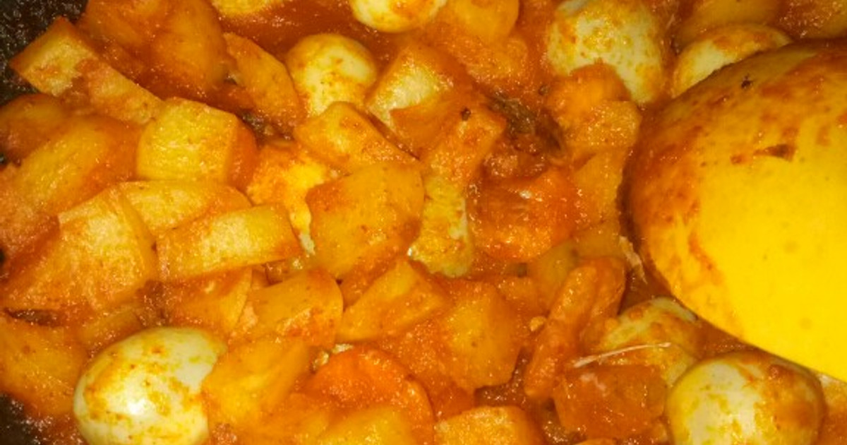 Resep Udang Kentang Telur Puyuh Balado Pedas Mantap oleh Chita Askarya ...