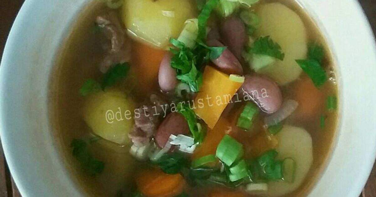 Resep Sup Daging Kacang Merah oleh Destiya Rustamiana - Cookpad