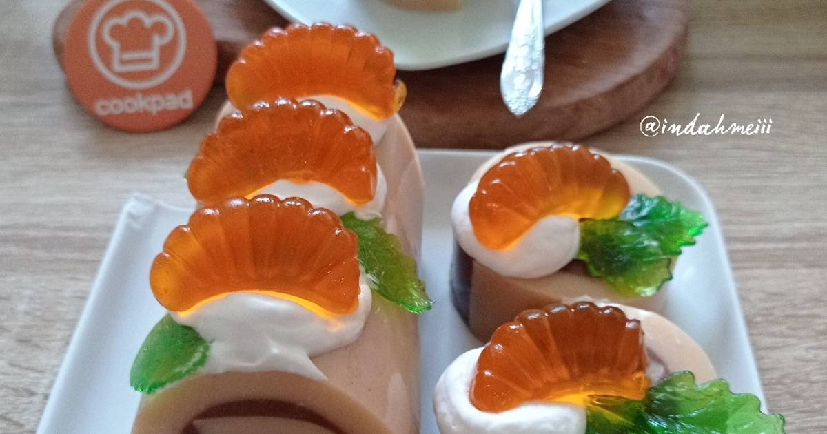 Resep Puding Roll Jeruk Coklat oleh Indah Mei - Cookpad