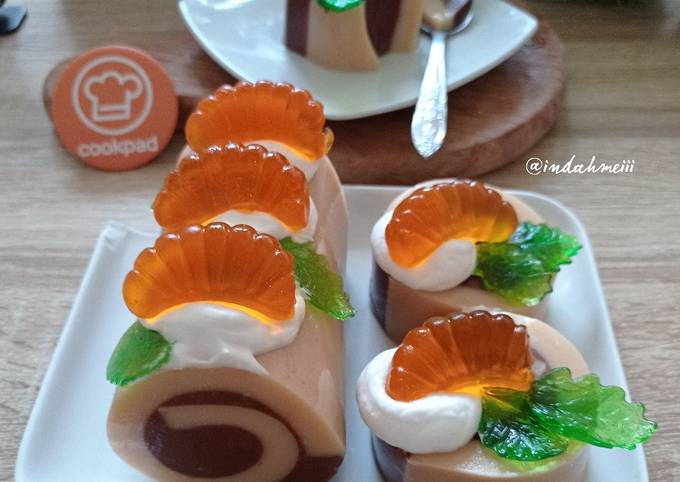 Resep Puding Roll Jeruk Coklat oleh Indah Mei - Cookpad