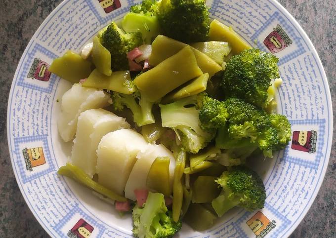 Verduras hervidas con jamón Receta de Lucius- Cookpad