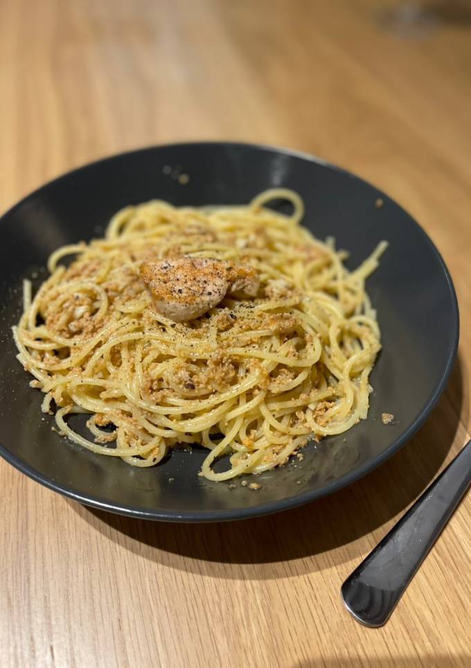 🍝🐟 Monkfish liver pasta - Ankimo in Japanese Recipe by tomo_ya - Cookpad