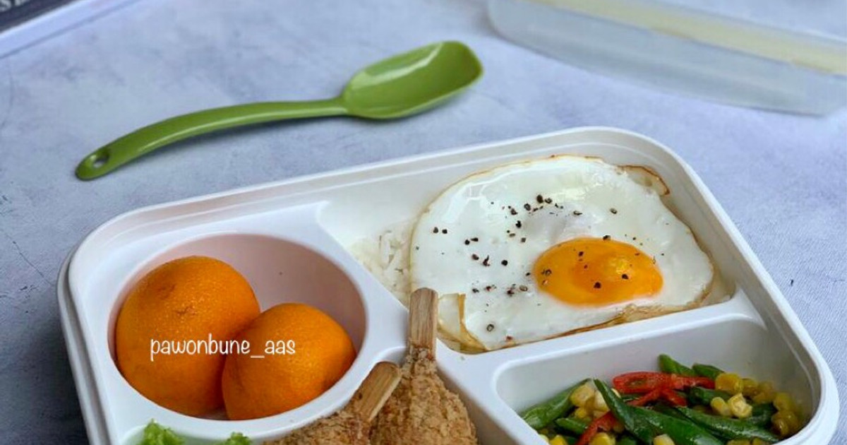 Resep Bento / Bekal Anak Sekolah (Kaki Naga, Tumis Buncis Jagung Manis) oleh pawonbune_aas - Cookpad