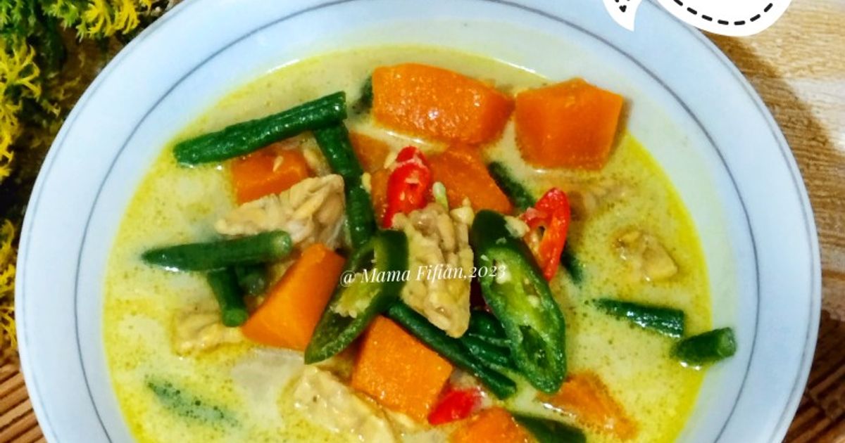 Resep Lodeh Labu Kuning, Tempe & Kacang Panjang oleh Lanjarsih/Mama ...