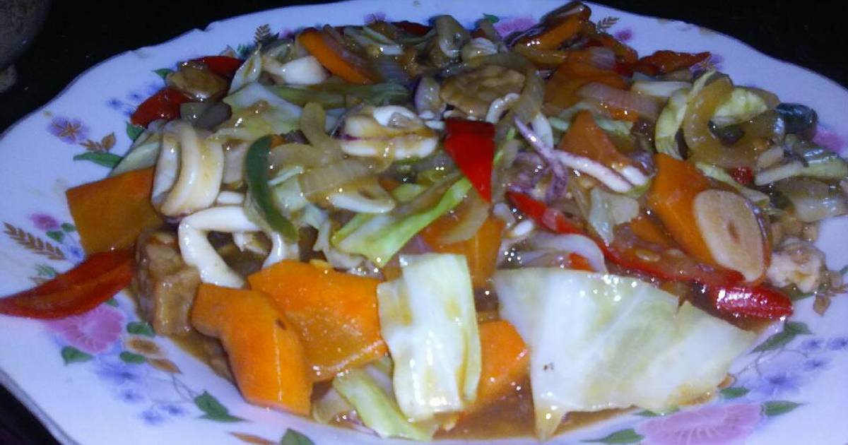 Resep Cumi masak sayur teriyaki oleh Widya Amrie - Cookpad