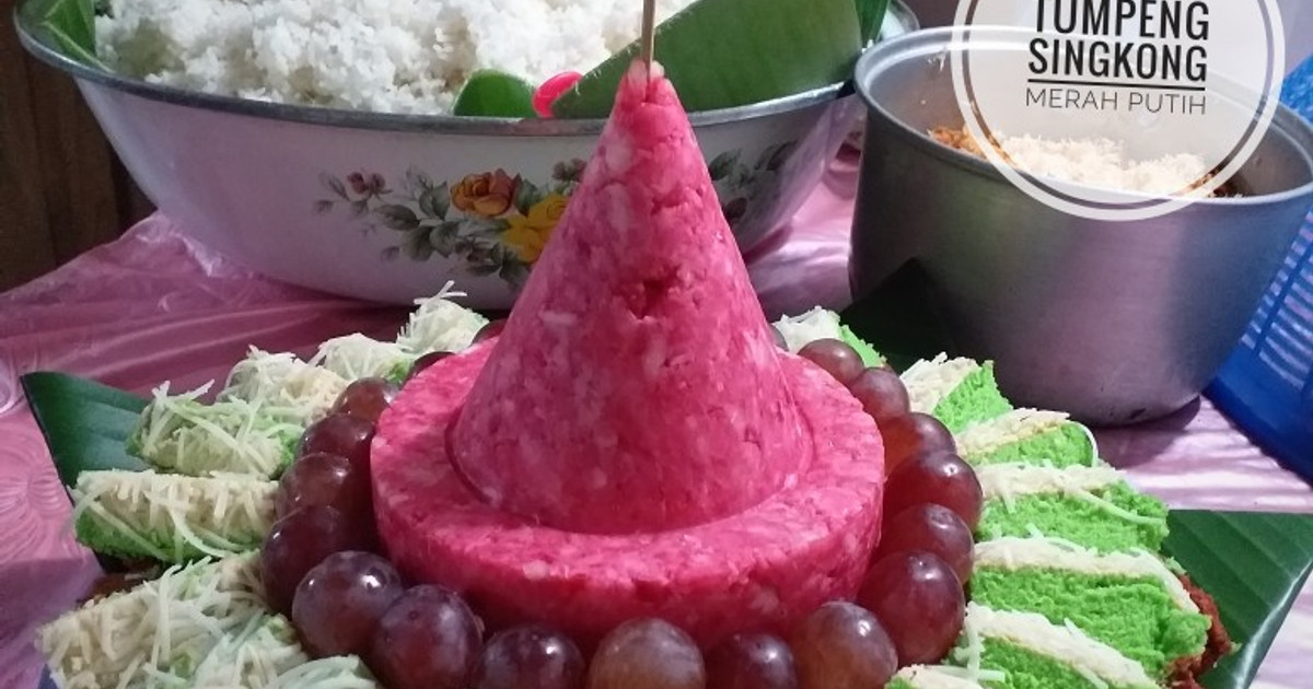 Resep 12.73 Tumpeng Gethuk Merah Putih oleh Dapoer_Angkring - Cookpad