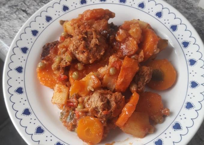 Guiso de Verduras con Carne Receta de Sharon Mohadeb- Cookpad