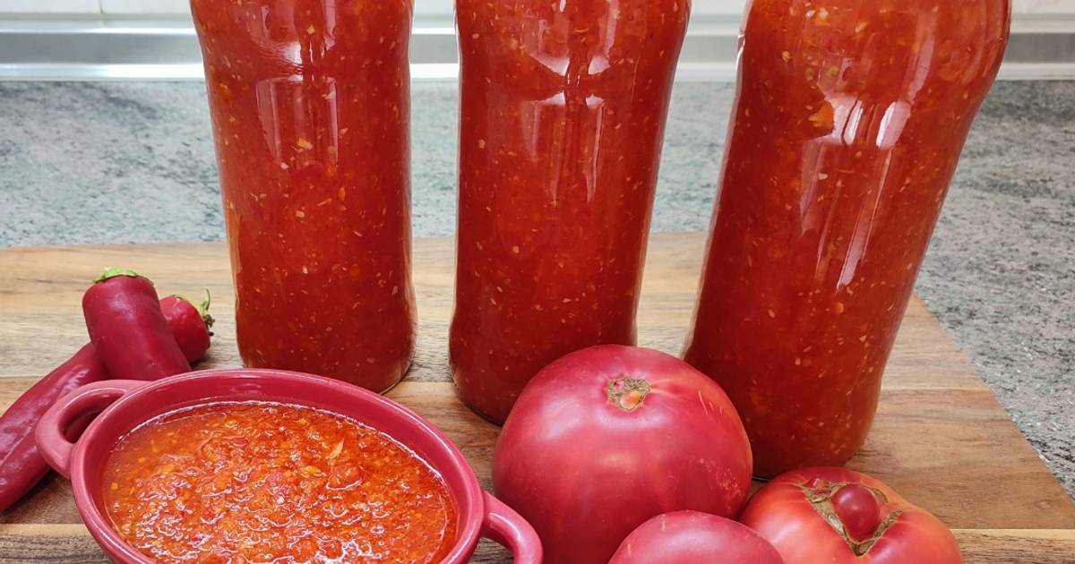 Salsa picante de tomates y manzanas Receta de Iryna Burlutskaya- Cookpad