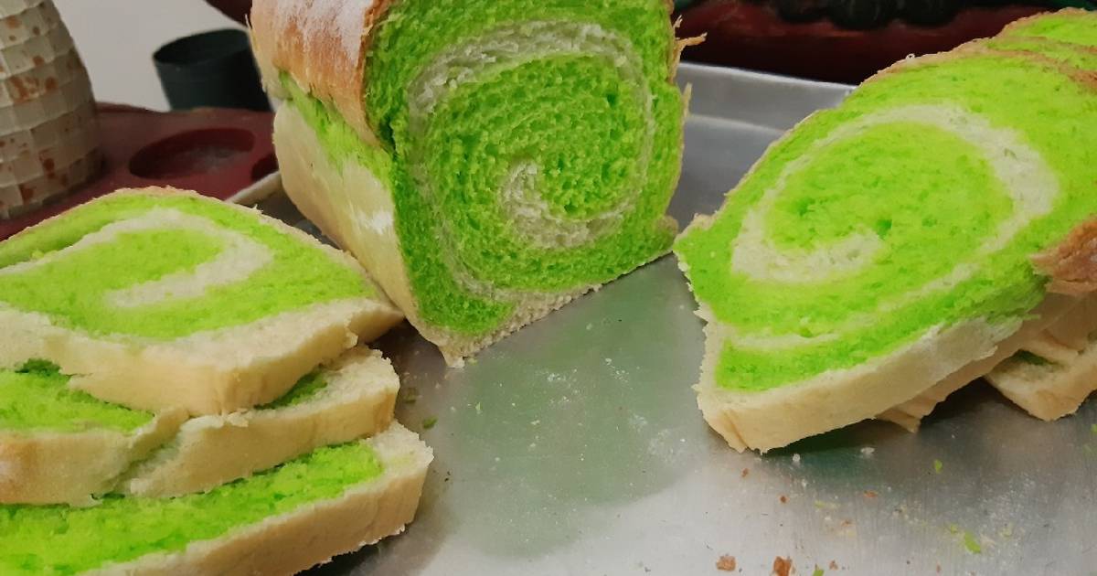 Resep Roti tawar pandan swirl oleh Dea Gustina Fajar - Cookpad