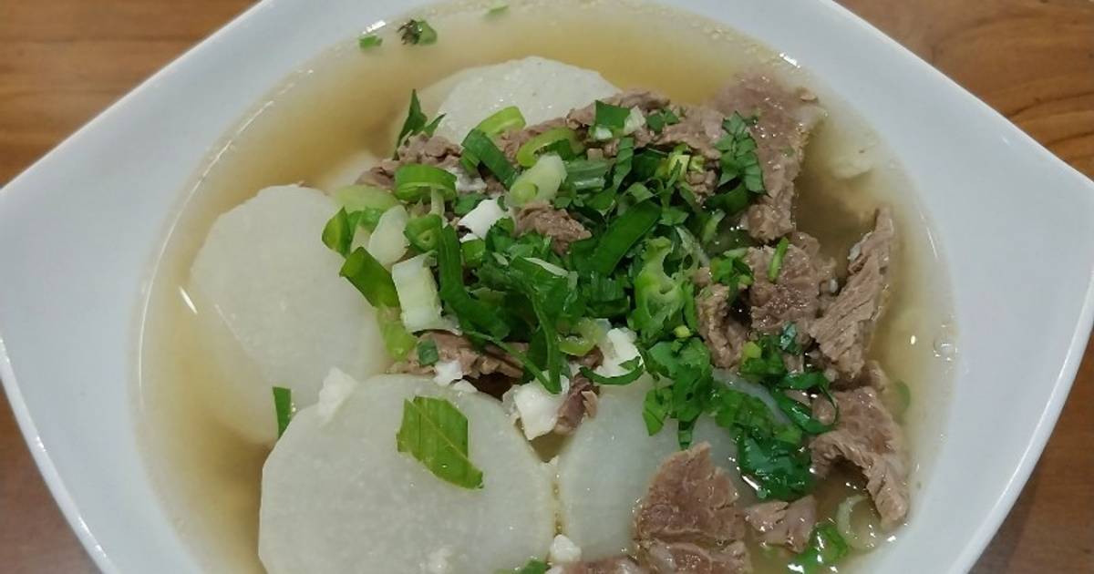 Resep Sup daging sapi lobak oleh Murtopingah - Cookpad