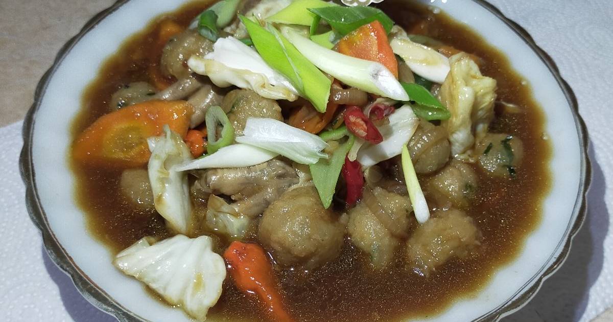 Resep Sayur Bakso Ceker Kuah Saus Tiram oleh Ika Mahendra Moenif - Cookpad