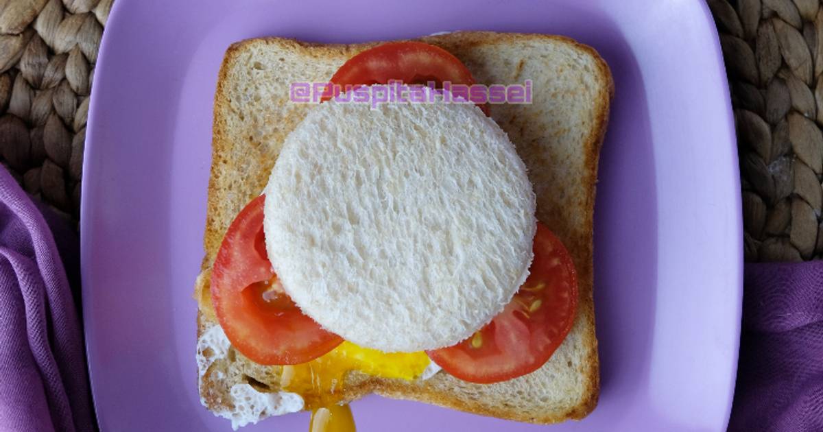 Resep Roti Panggang Telur Ceplok Tomat Egg In Hole Toast Oleh