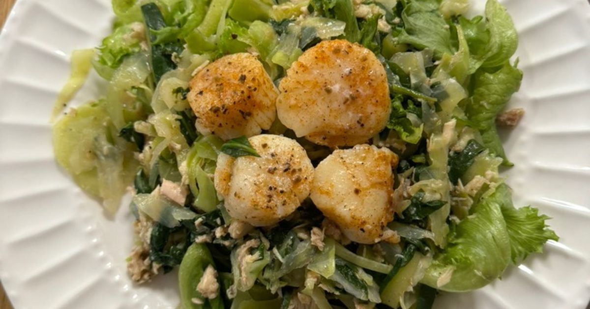 Steamed Scallops With Greens Recipe By Daria0530