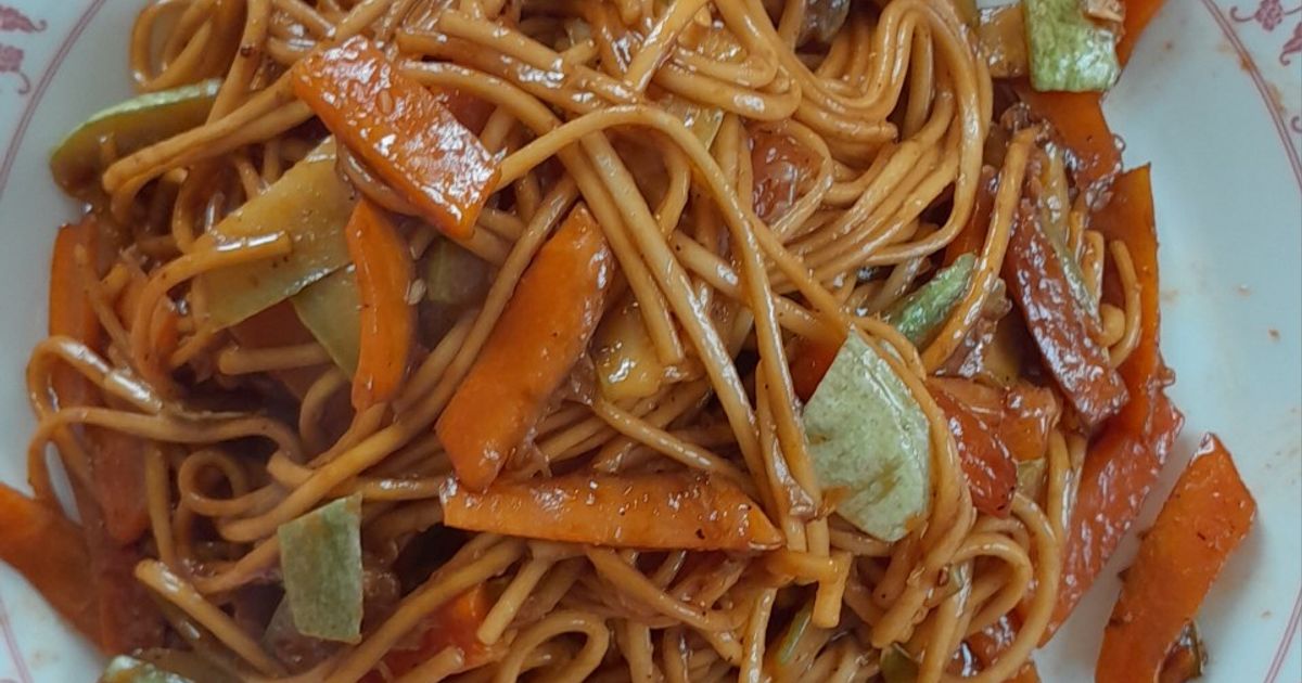 Soybean Spaghetti With Vegetables And Soy Sauce Recipe By Flo