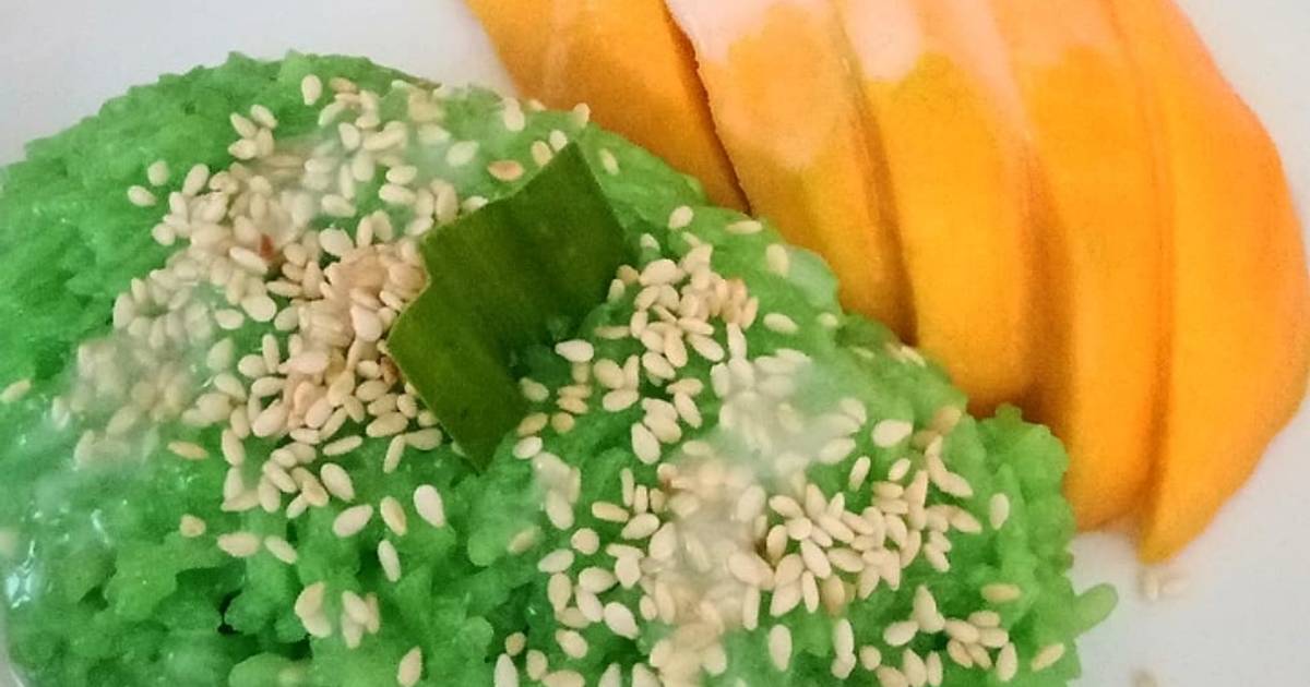 Resep Green manggo sticky rice oleh Enny viera - Cookpad