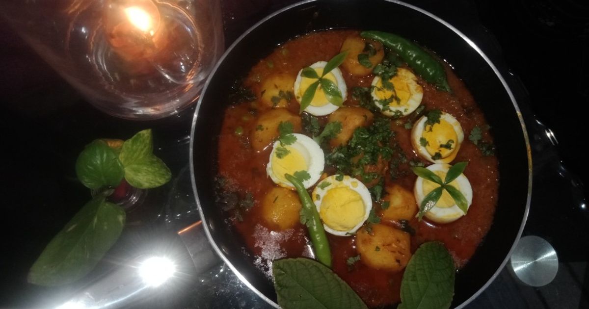 Alu Mattar Anday Night Recipe by Shumaila Younas - Cookpad