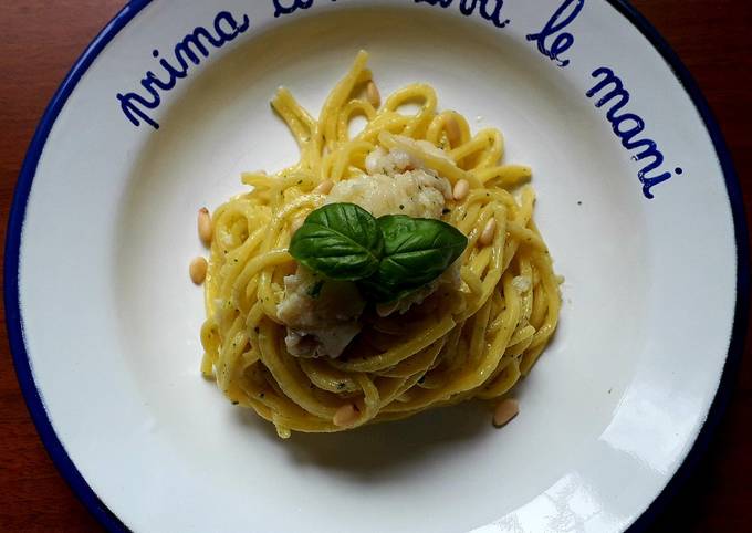 Ricetta Tagliolini con rana pescatrice e pesto di La Pasticcioneria di ...
