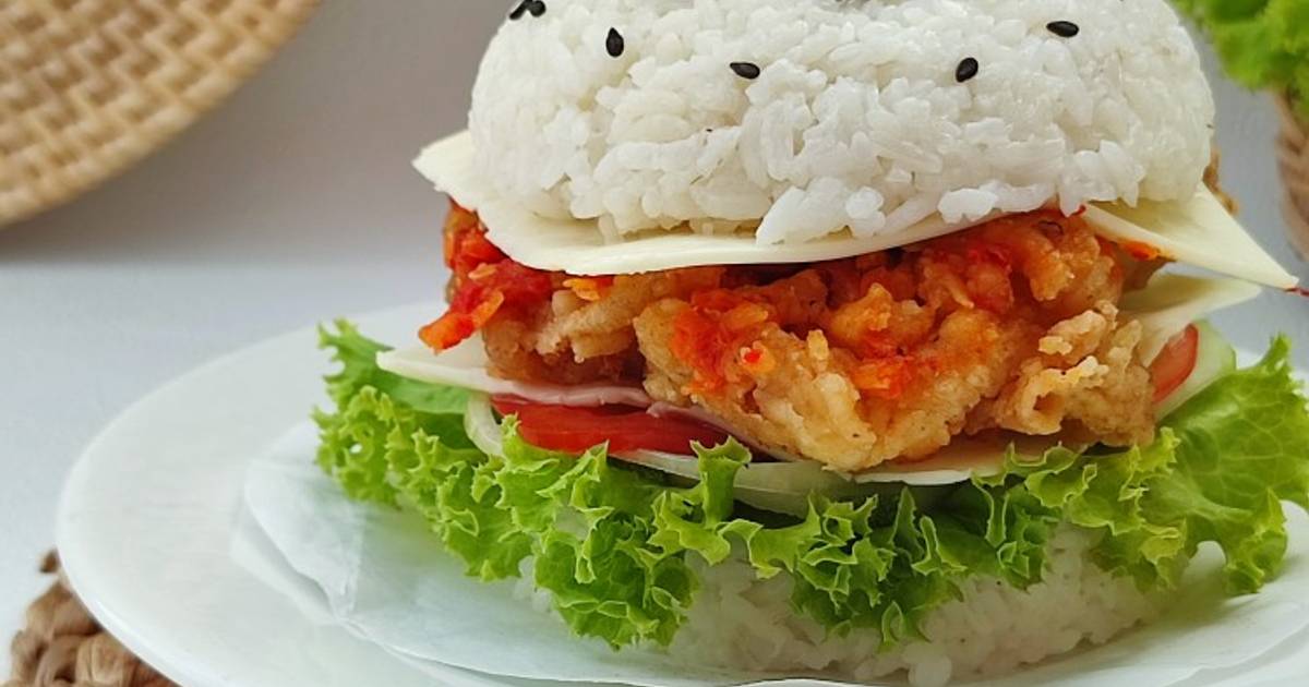 Resep Cheese Burger Nasi Ayam Geprek oleh Ellaelloet - Cookpad