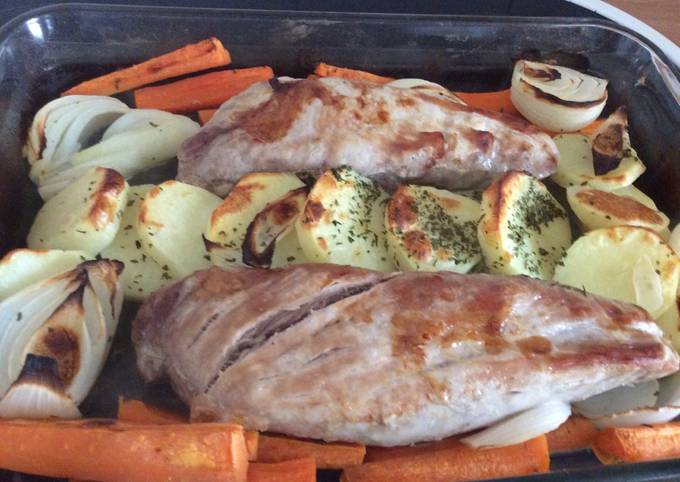 Solomillo asado con verduras Receta de familia lópez serrano- Cookpad