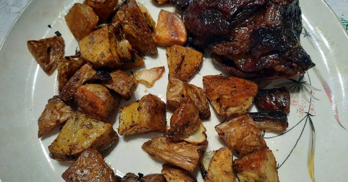 Carne al horno (marucha) con papas Receta de La profe Luisa- Cookpad