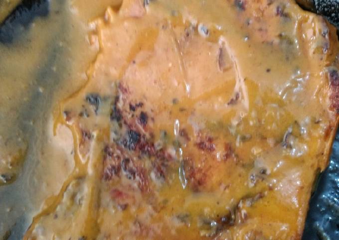 Chuleta Ahumada en crema de chipotle y BBQ Receta de Miriam Velazquez ...