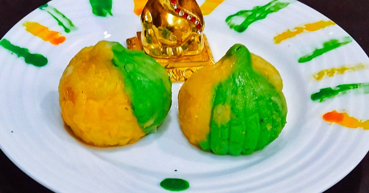 Tricolour Mava Modak Recipe by Juhi Sewani 💕 - Cookpad