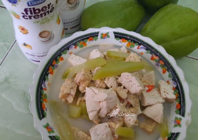 Resep Sayur labu siam,tahu,tempe kuah putih simpell fibercreme oleh ...