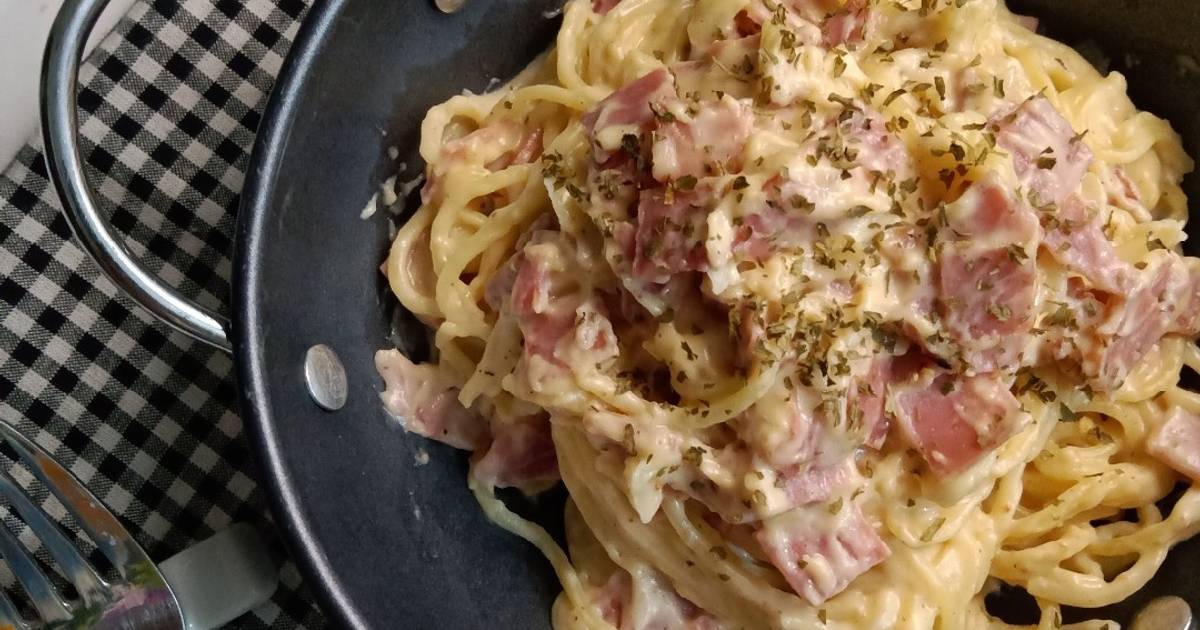 Resep Creamy Spaghetti a la Al fredo dg susu full cream oleh Olive ...