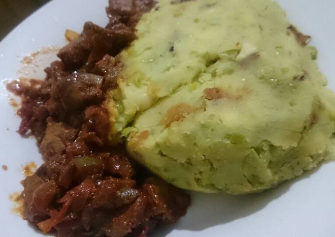 Liver and mokimo Recipe by Serah Wairimu. - Cookpad